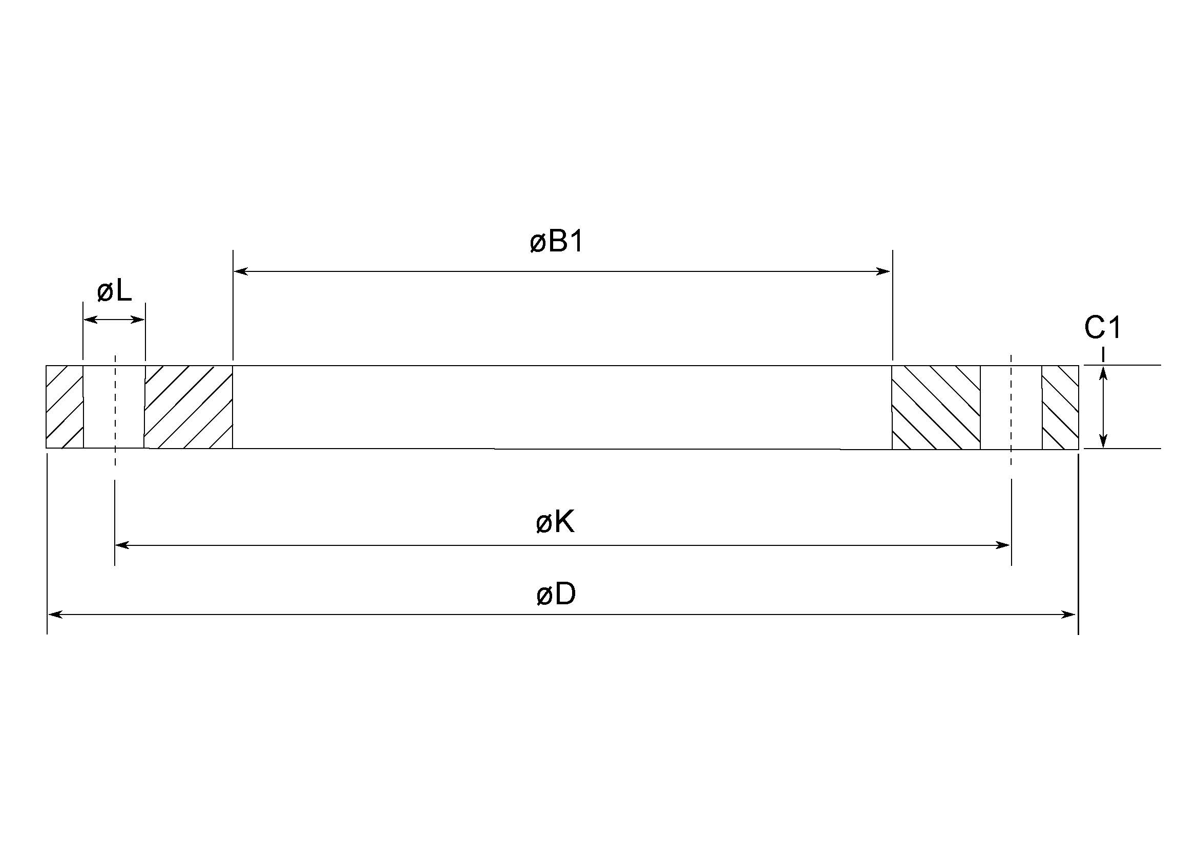 Plate flange, EN 1092-1, T:01, PN10-40, DN20, AISI316L, INDURA
